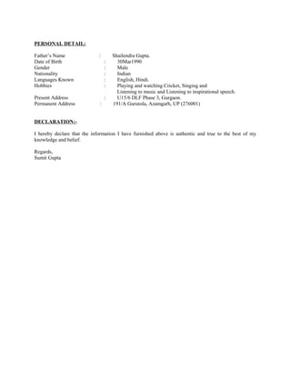 Sumit_Resume | DOC