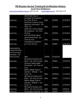 JPW's PB Disaster Services Training & Certifications | DOCX | Web ...