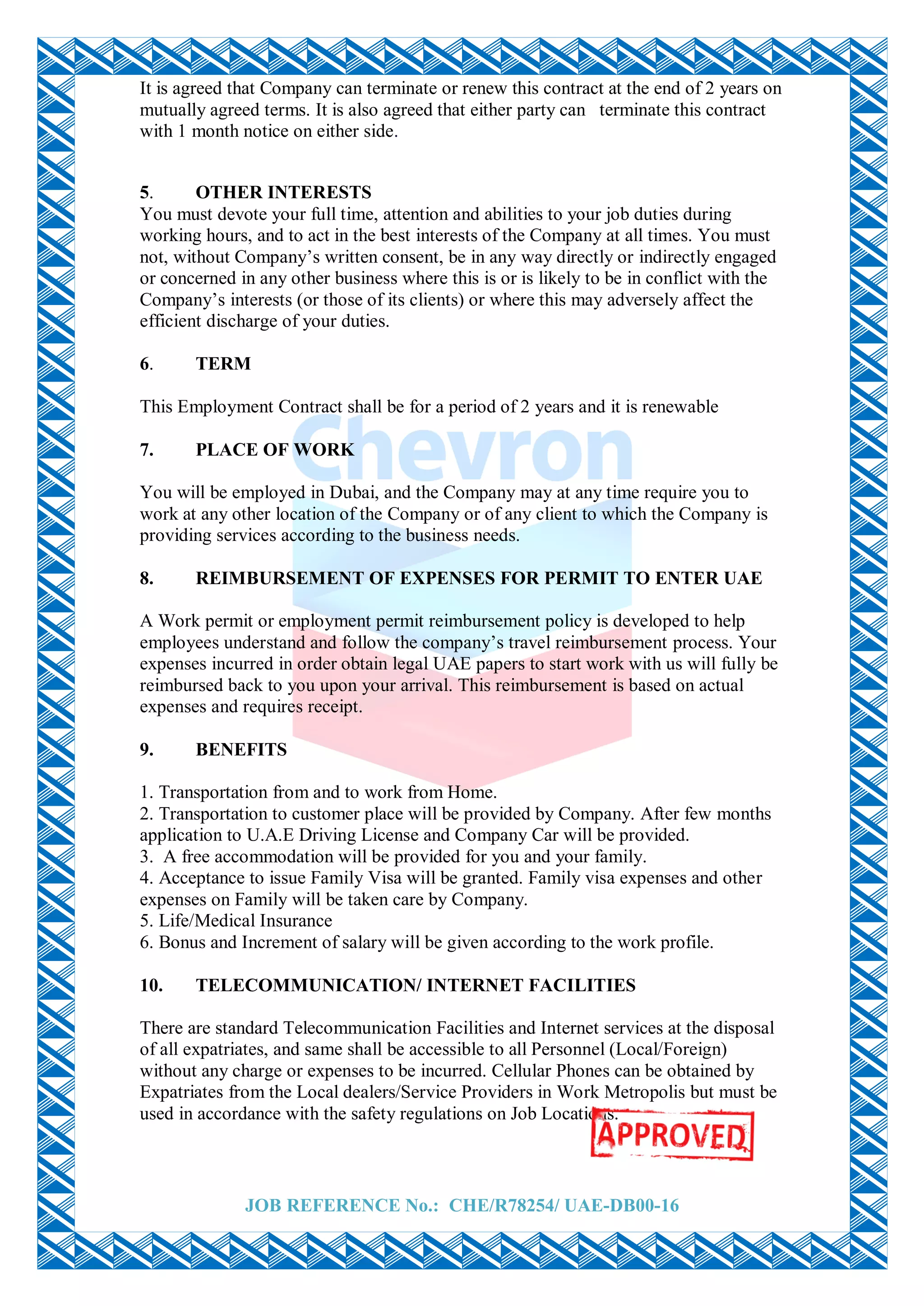CHEVRON CONTRACT APPOINTMENT LETTER | PDF