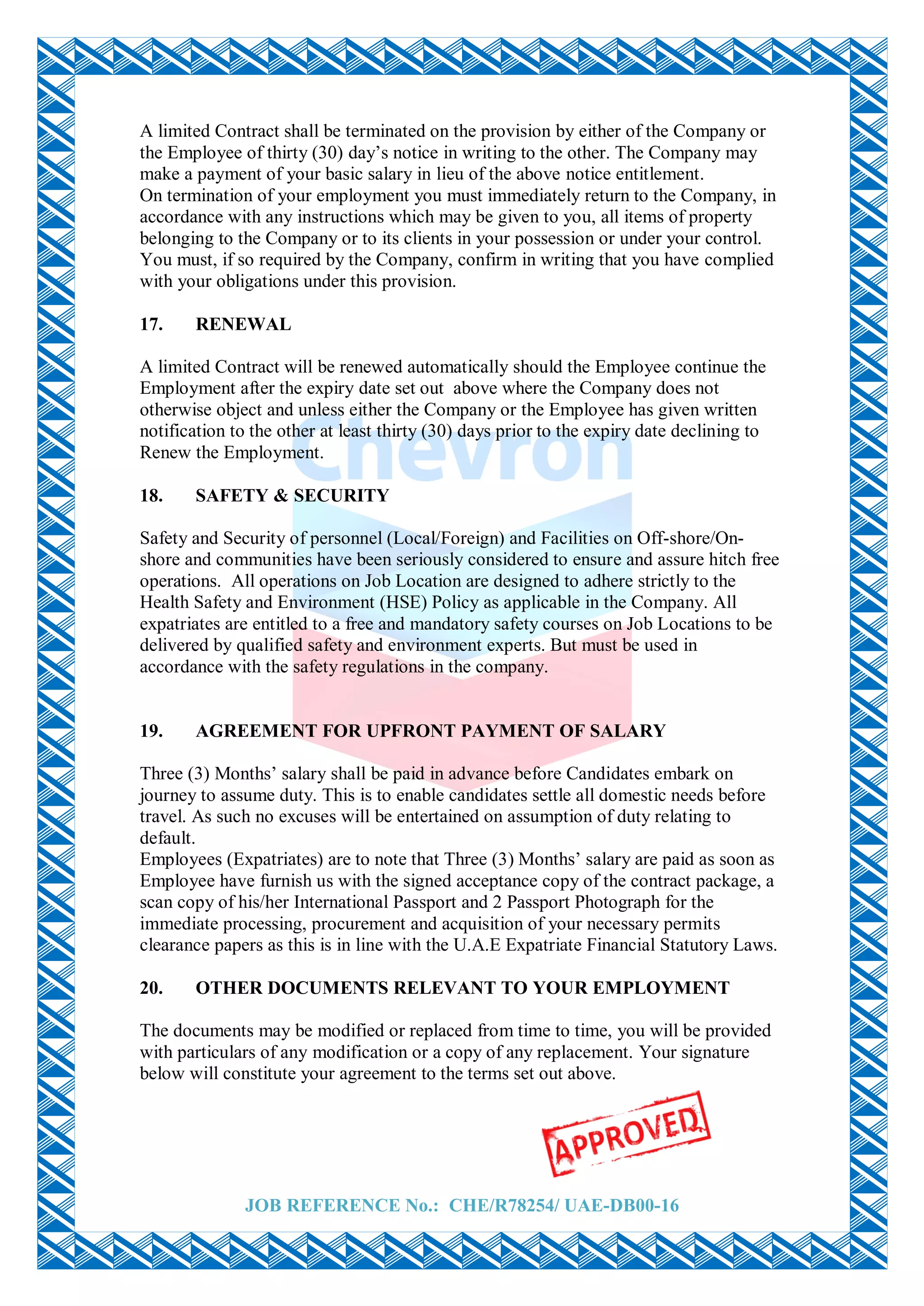 CHEVRON CONTRACT APPOINTMENT LETTER | PDF