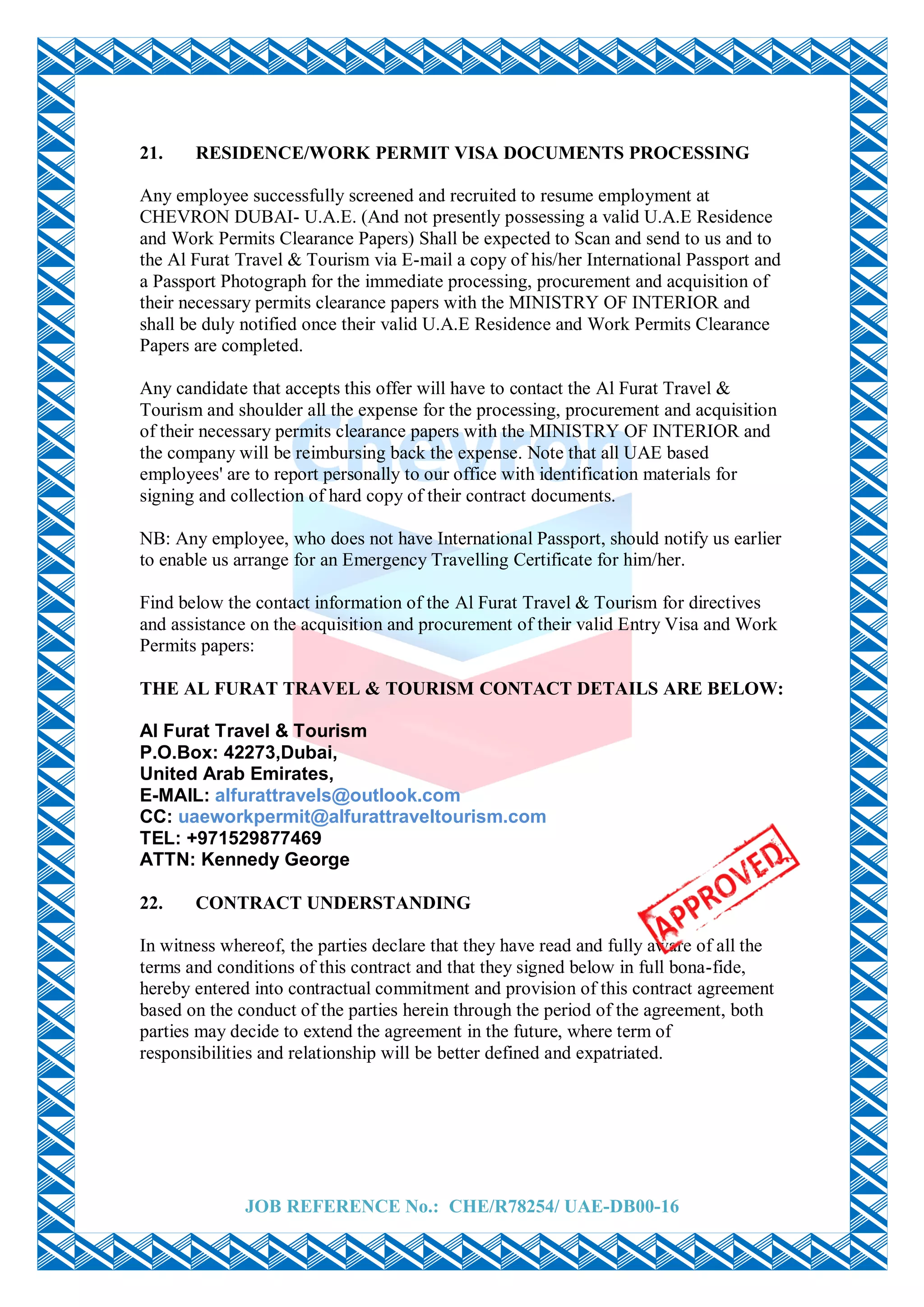 CHEVRON CONTRACT APPOINTMENT LETTER | PDF