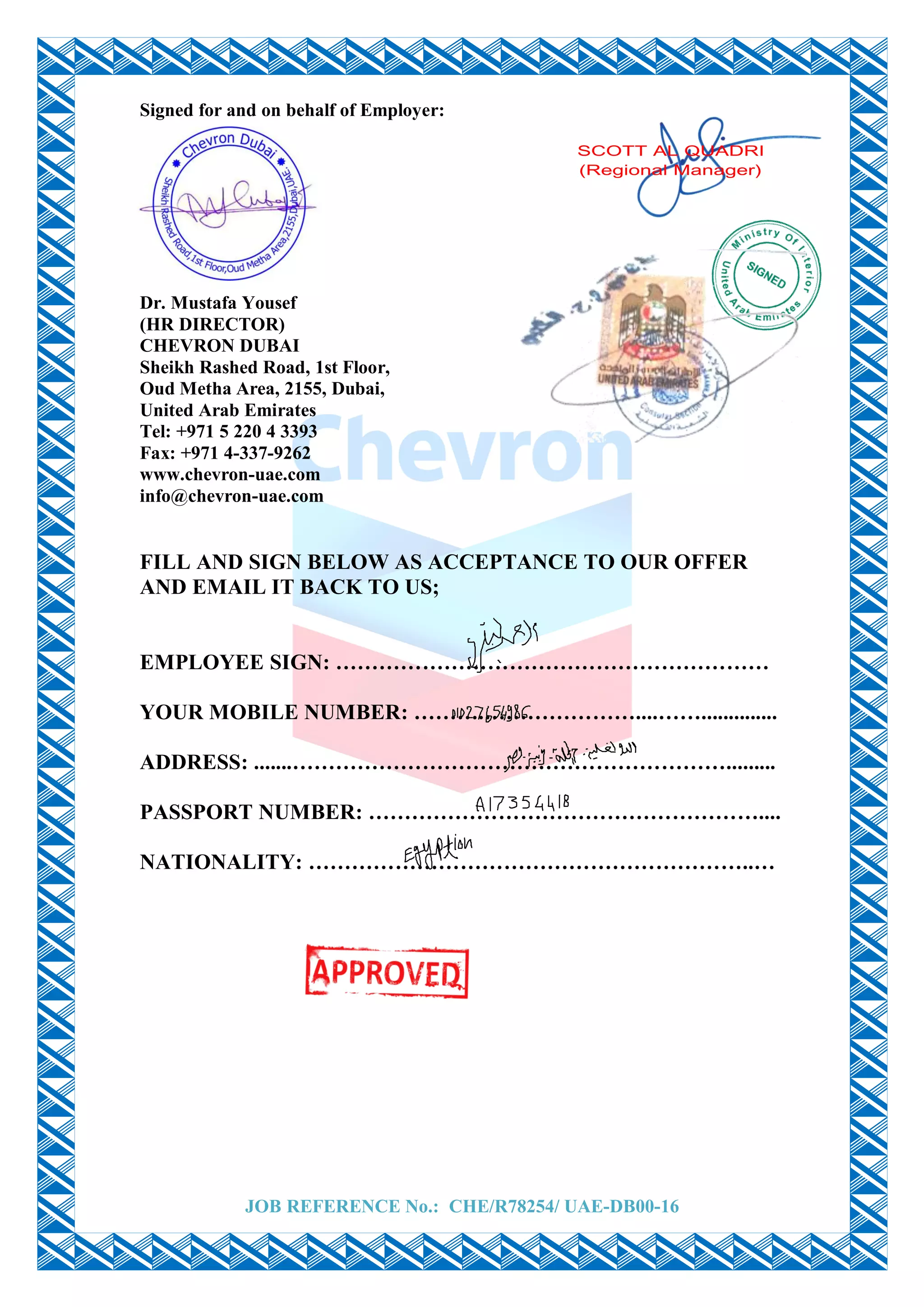 CHEVRON CONTRACT APPOINTMENT LETTER | PDF