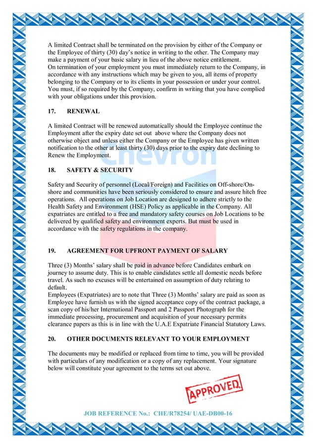 CHEVRON CONTRACT APPOINTMENT LETTER | PDF