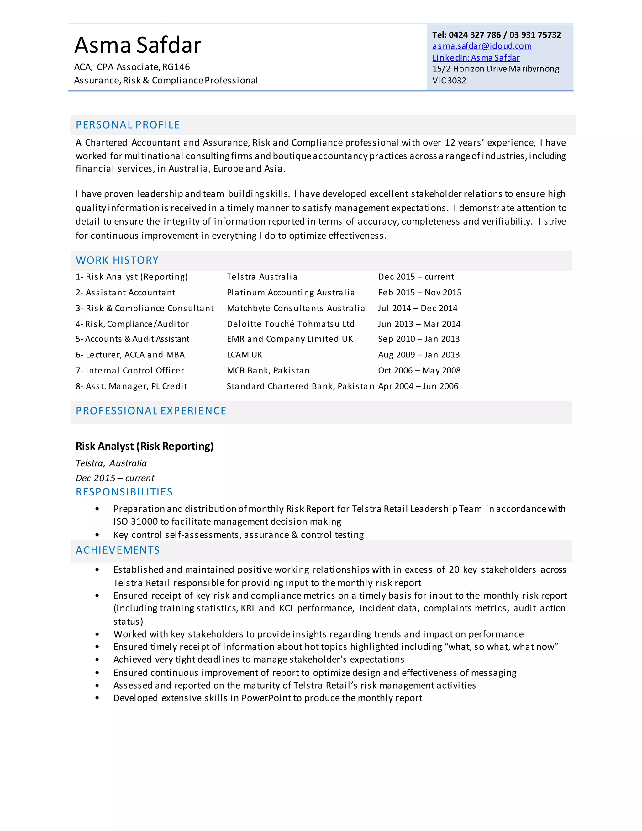 Asma Safdar - CV (2) | PDF