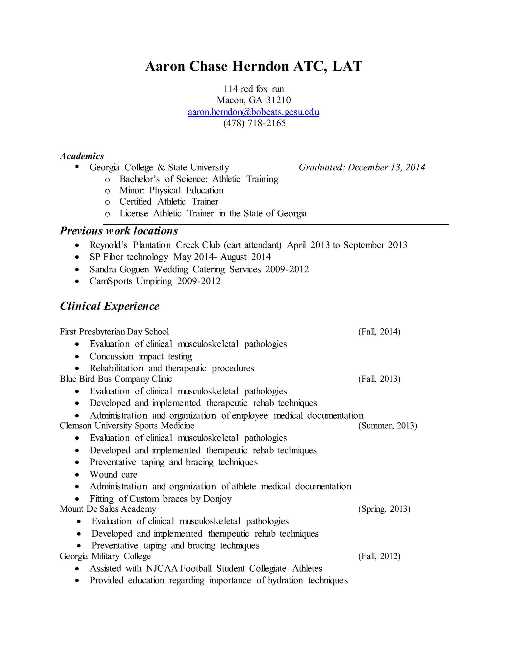 aaron chase herndon resume | DOCX