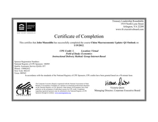 CPE Certificate China Macro Economics | PDF