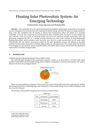 Floating Solar Photovoltaic system An Emerging Technology | PDF