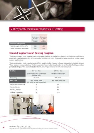Fero Strata product brochure 2013_strata mesh brochure | PDF