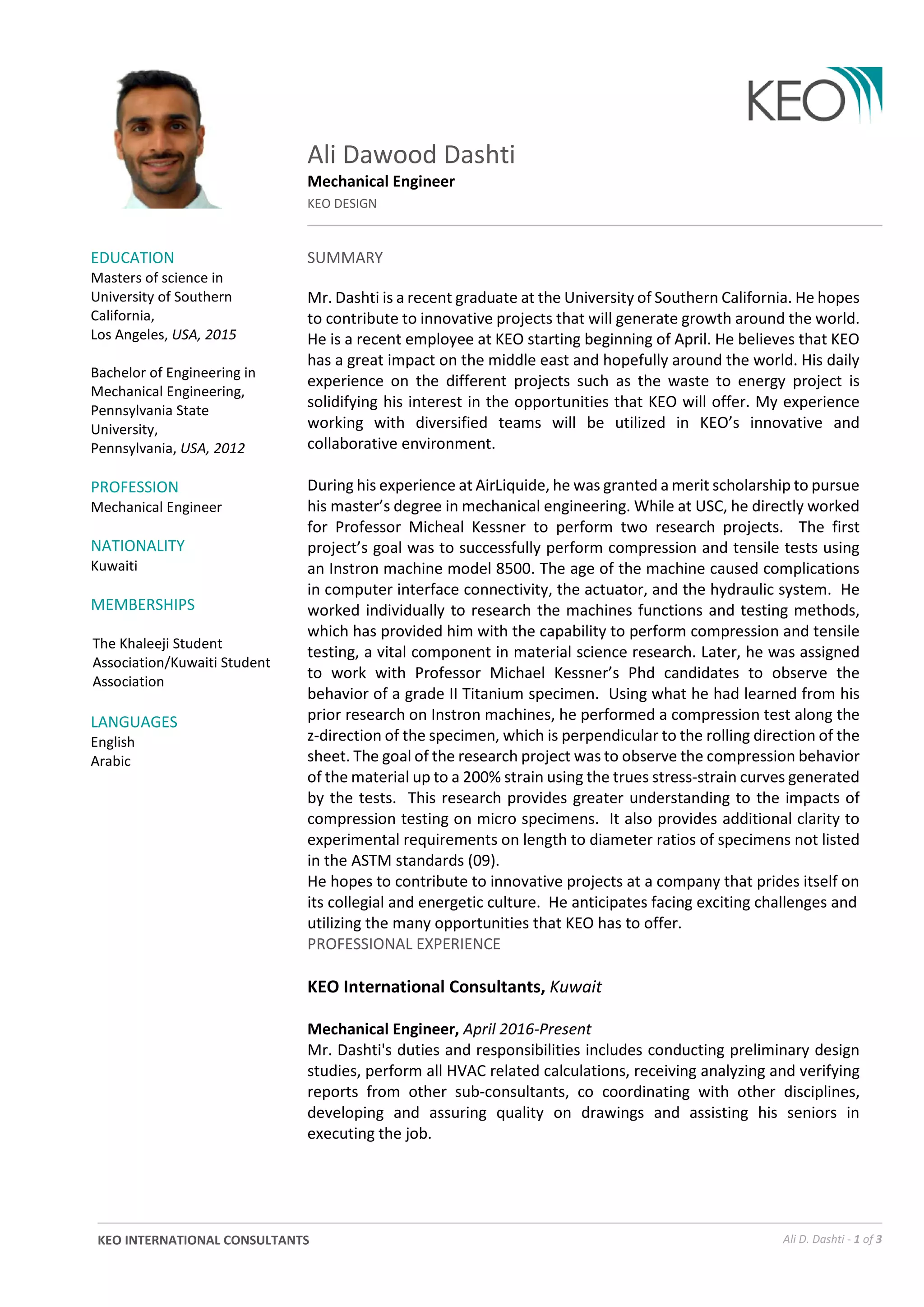 Ali Dashti CV_KEO | PDF