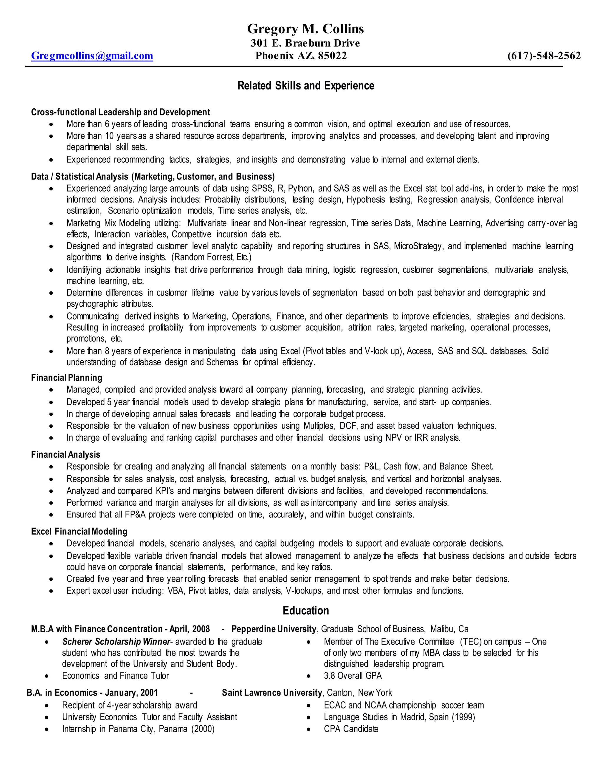 Greg Collins Resume 2016 - MM | DOCX