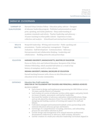 Sarah. Zuckerman.Resume.April.2016