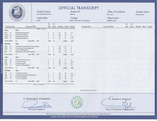 Masters transcript | PPT