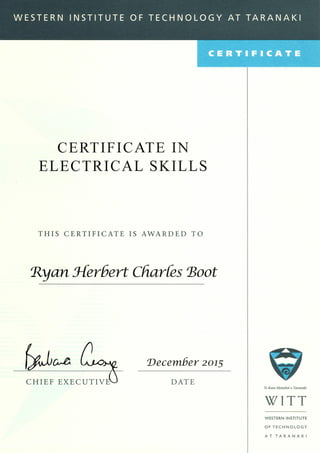 Certificate in Electrical Skills | PDF