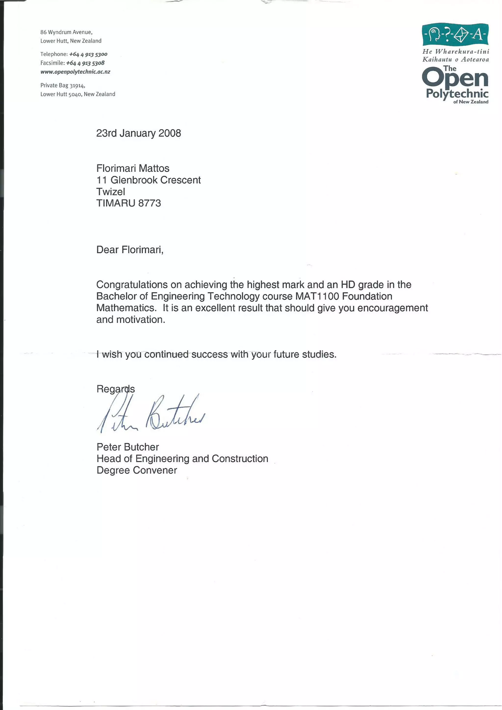 Open Polytechnic - Achievement - Maths | PDF