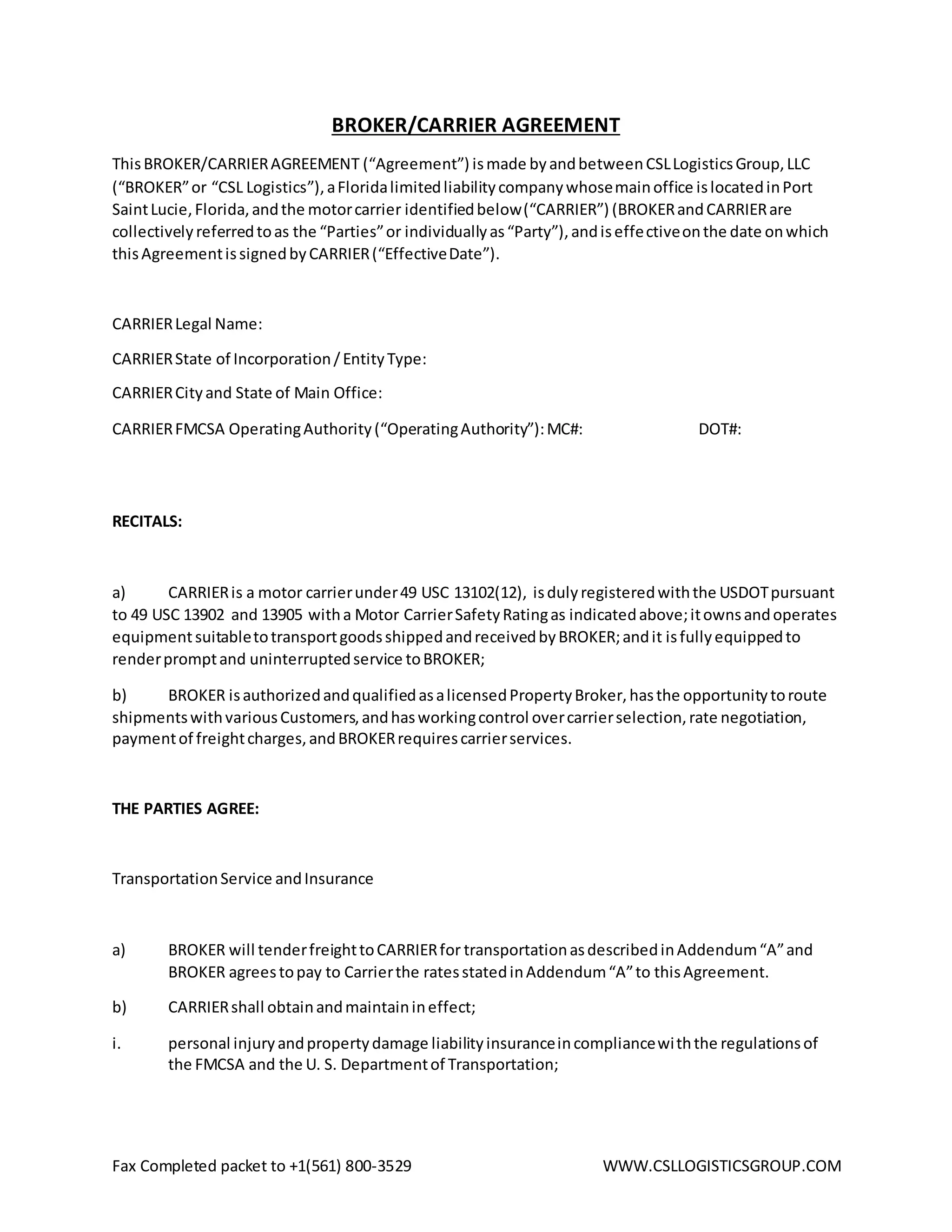 Carrier Full Packet | PDF