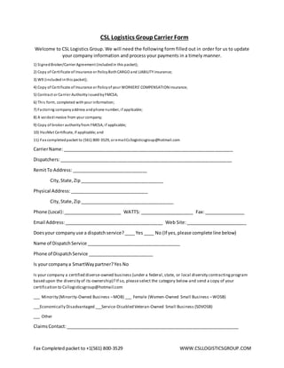 Carrier Full Packet | DOCX
