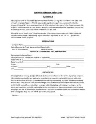 Carrier Full Packet | DOCX