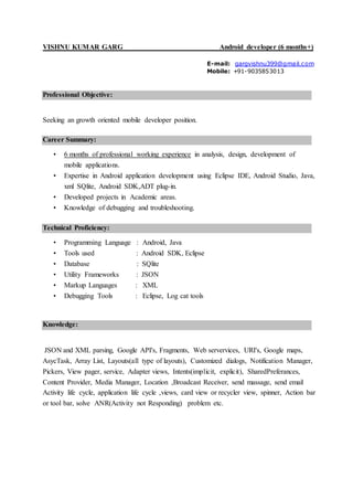 Vishnu Garg VG(Resume) | PDF
