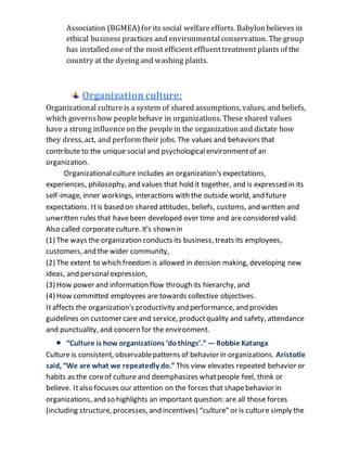 CULTURAL FIT TO STRATEGIES ON BABYLON GROUP | DOCX | Manufacturing ...