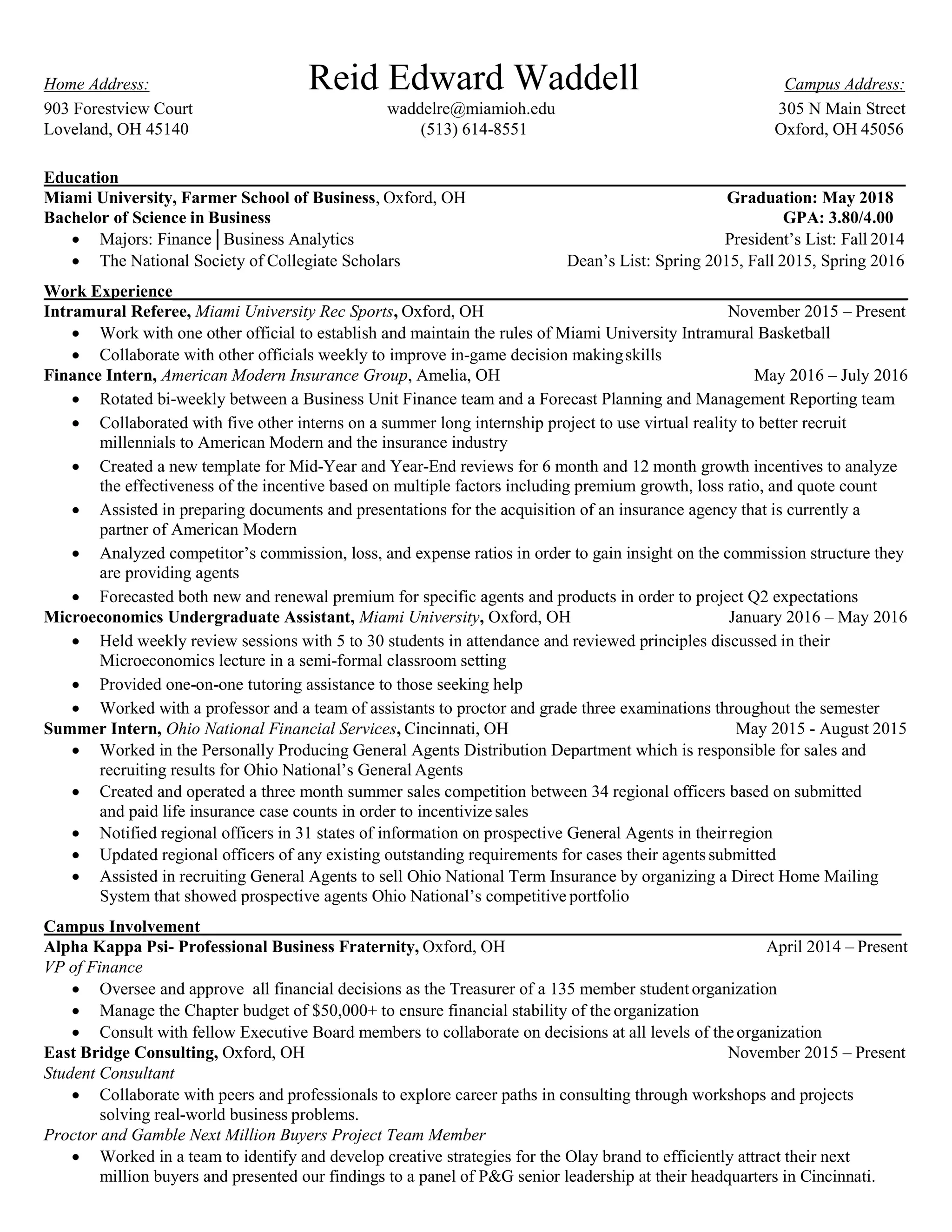 Reid Waddell Resume | PDF