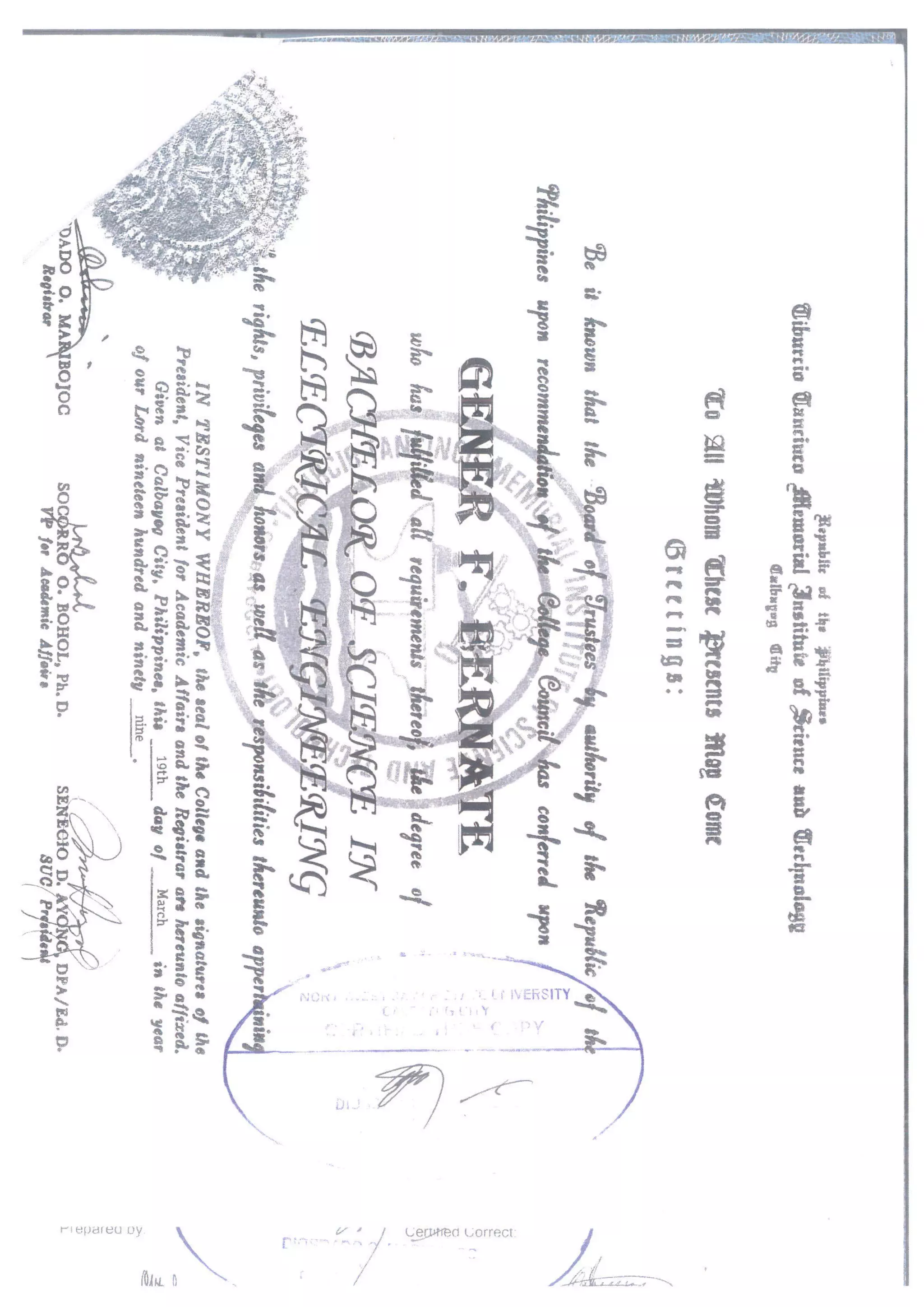 authenticated certificate | PDF