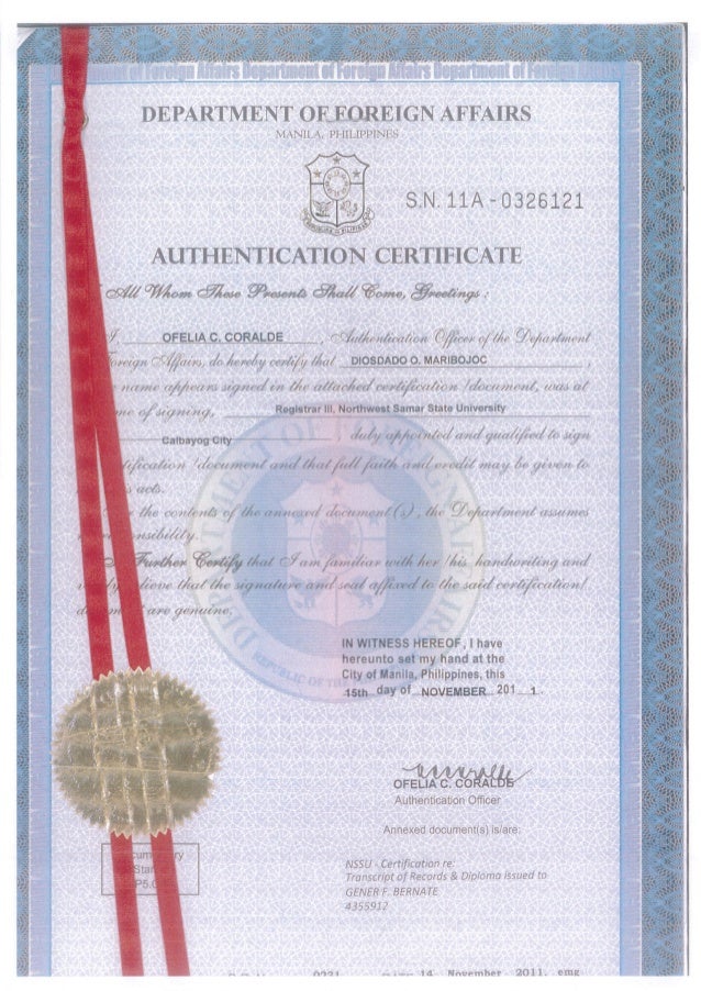 authenticated certificate