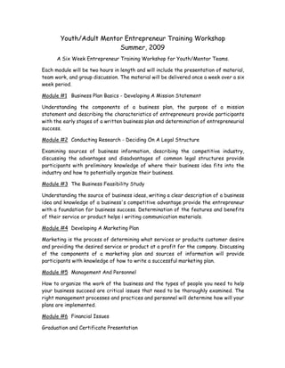 YouthMentor Program | PDF