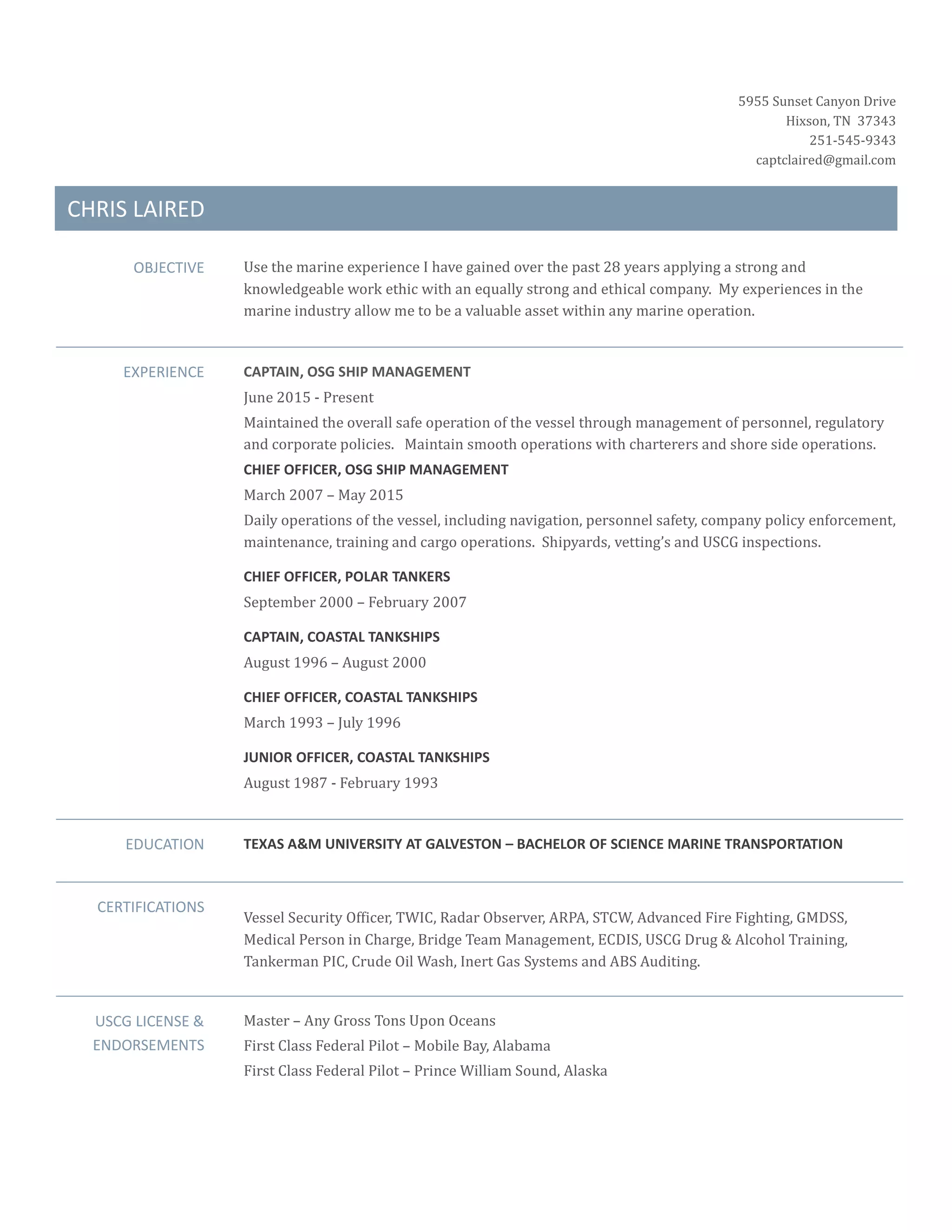 Chris Laired Resume | PDF