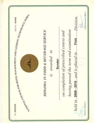 IHM Diploma | PDF