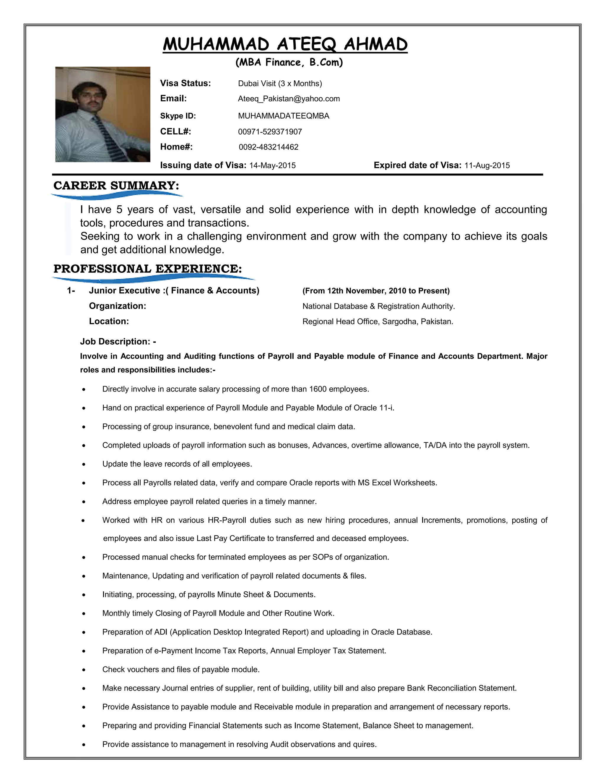 Accounting Resume a | PDF | Business Accounting & Finance | Business