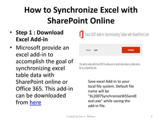 How to Synchronize Excel with SharePoint Online | PPTX