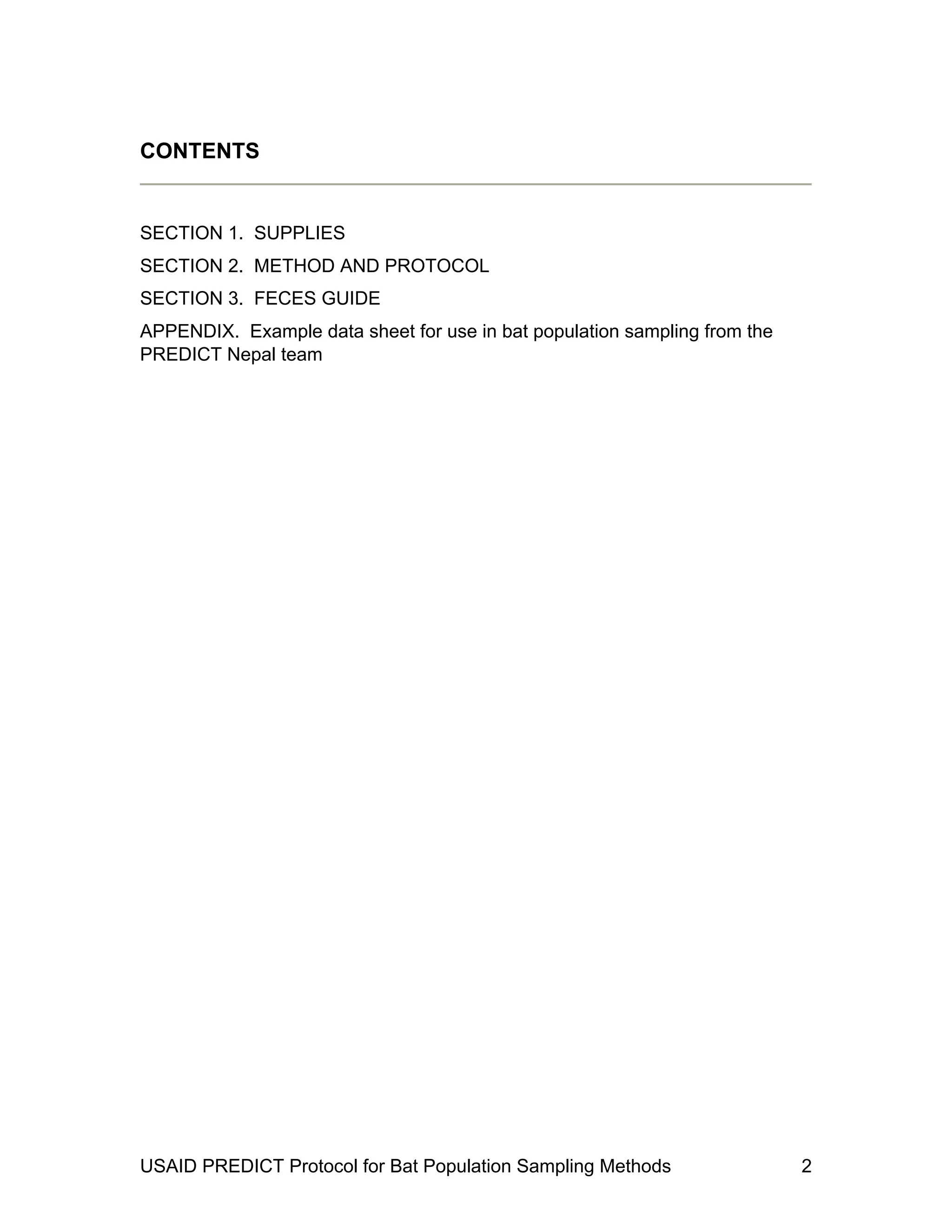 PROTOCOL Bat sampling method | PDF