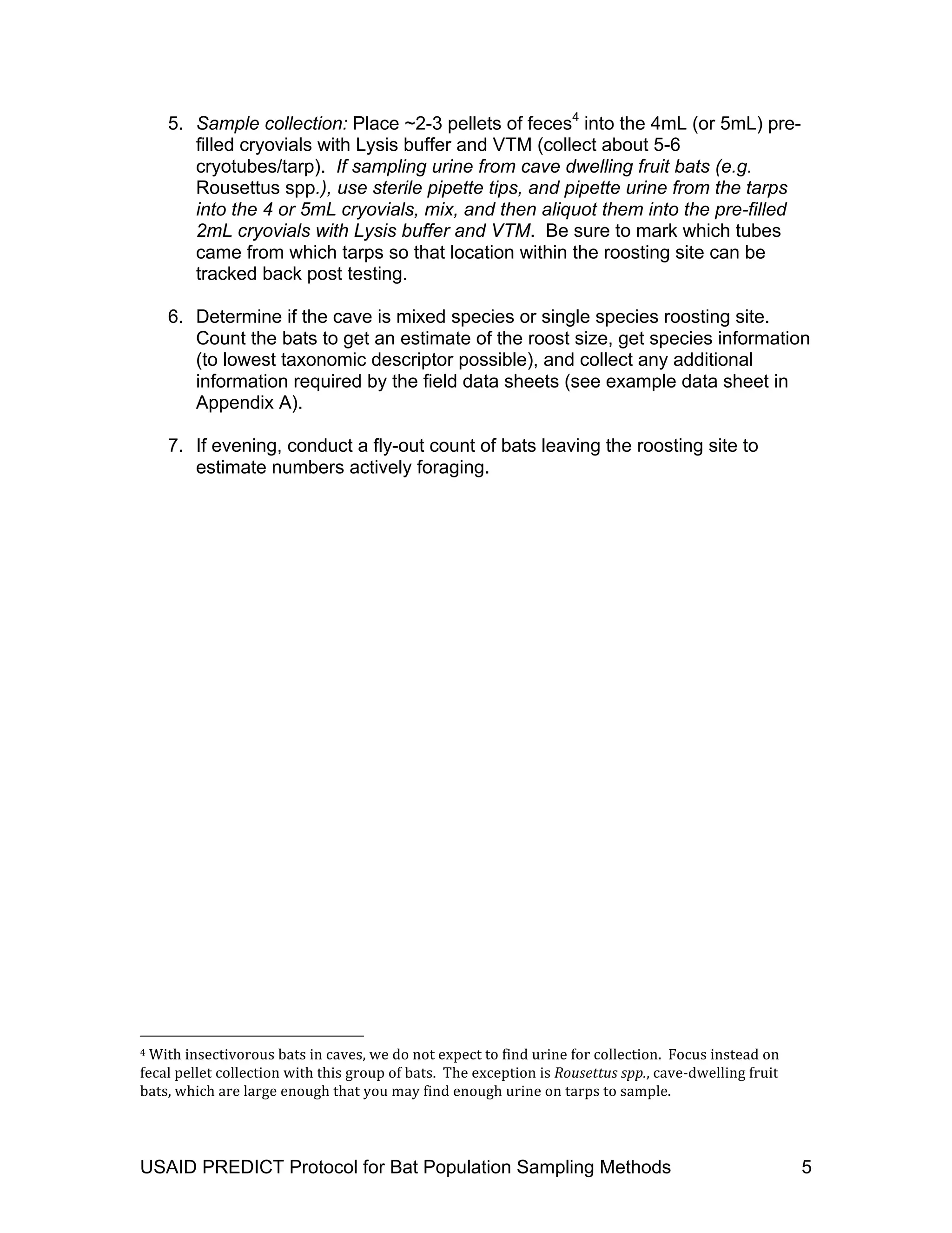 PROTOCOL Bat sampling method | PDF