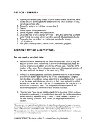 PROTOCOL Bat sampling method | PDF
