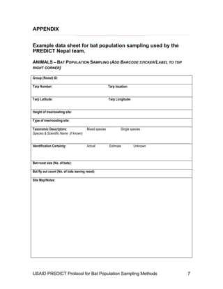 PROTOCOL Bat sampling method | PDF