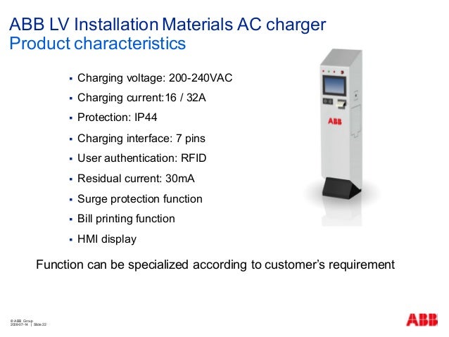 EV infrastructure - AC charger ABB