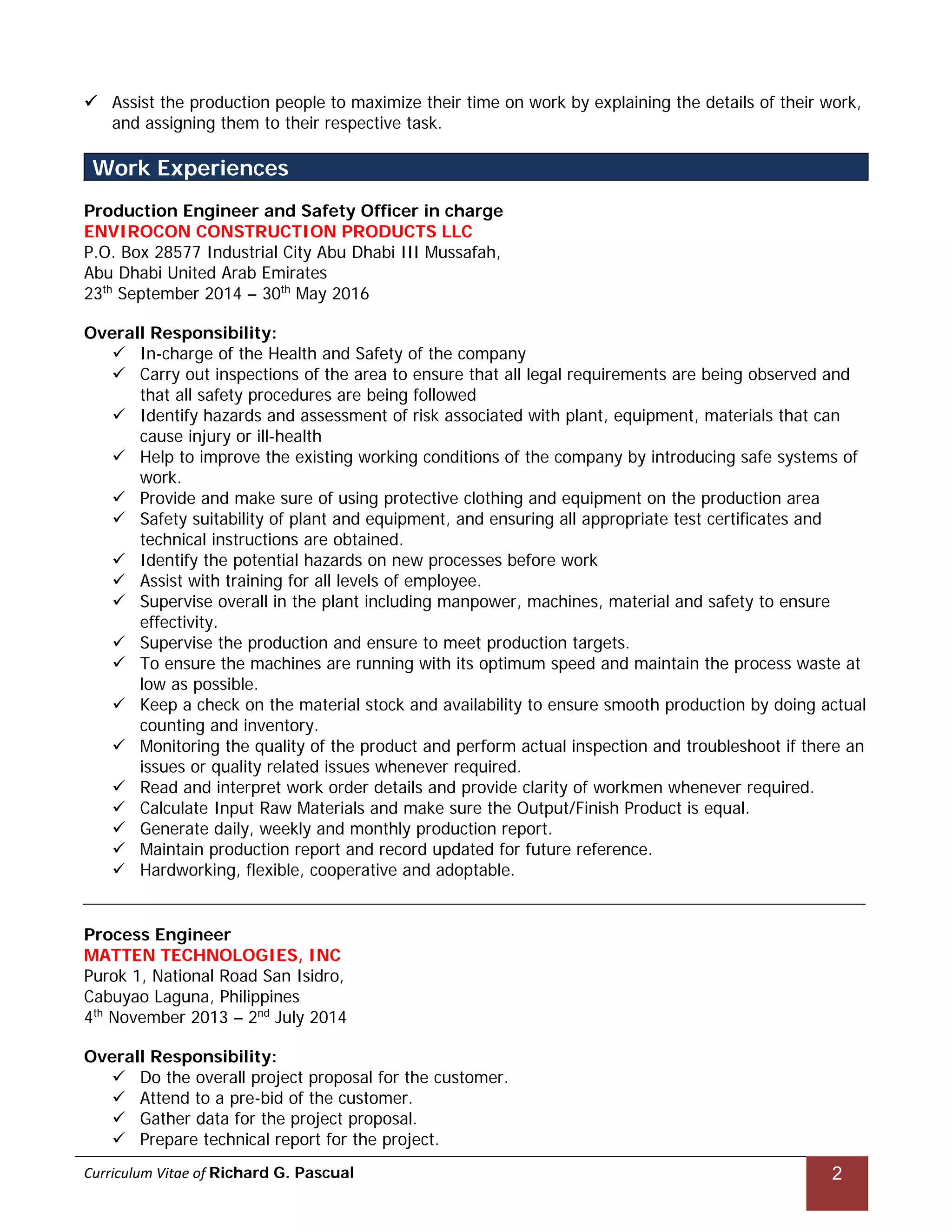 Richard Pascual New CV | PDF