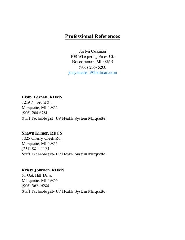 Professional References