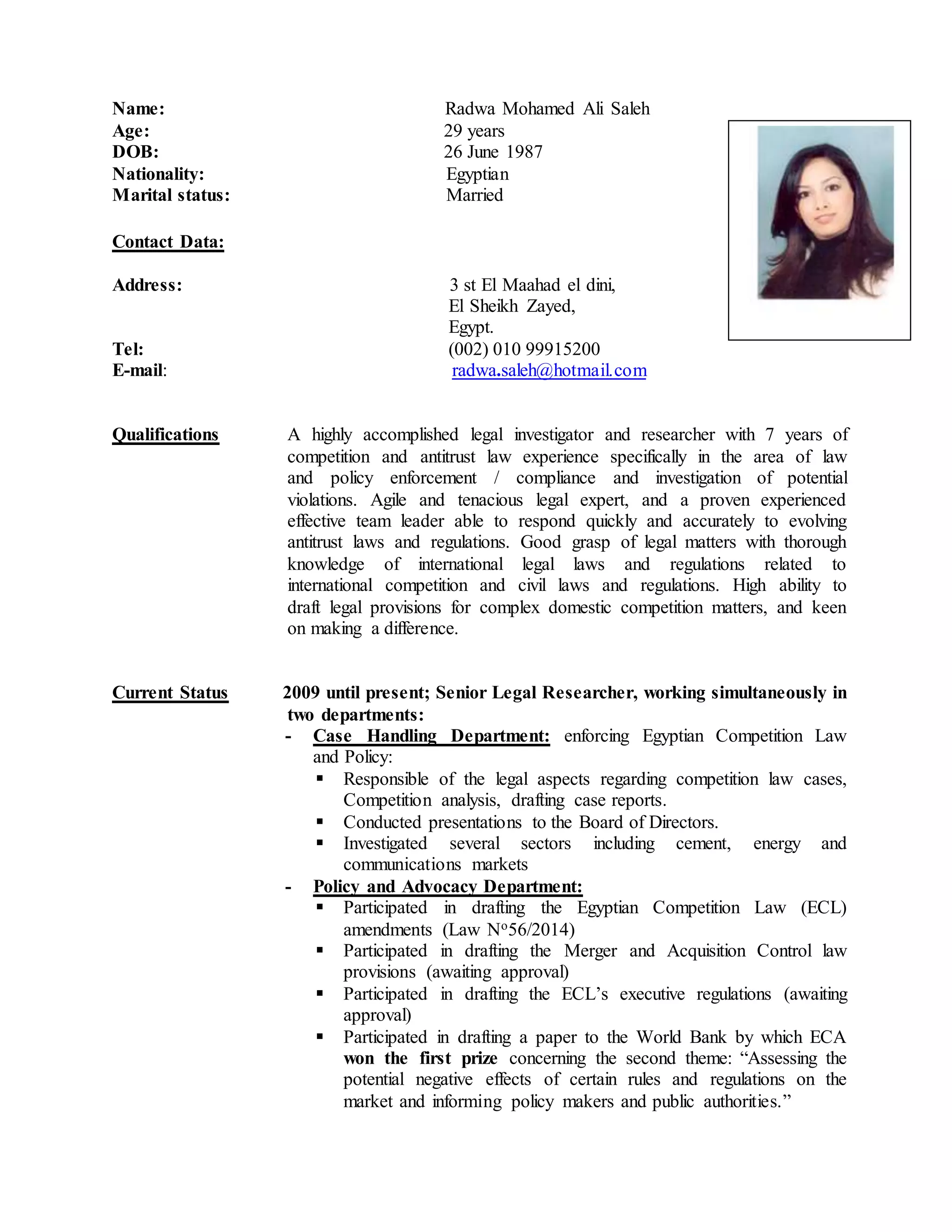 Radwa Saleh - Resume | PDF