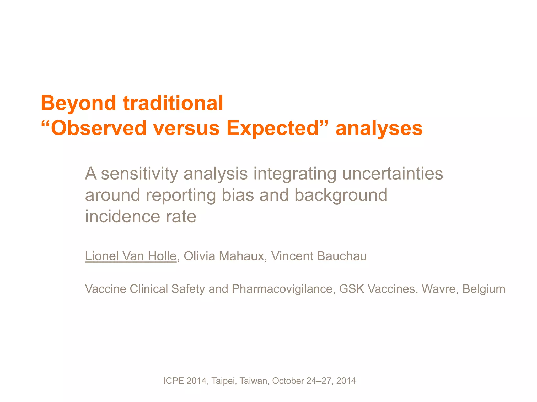 Observed versus expectedanalyses_FINAL_ISPE2014 | PPT