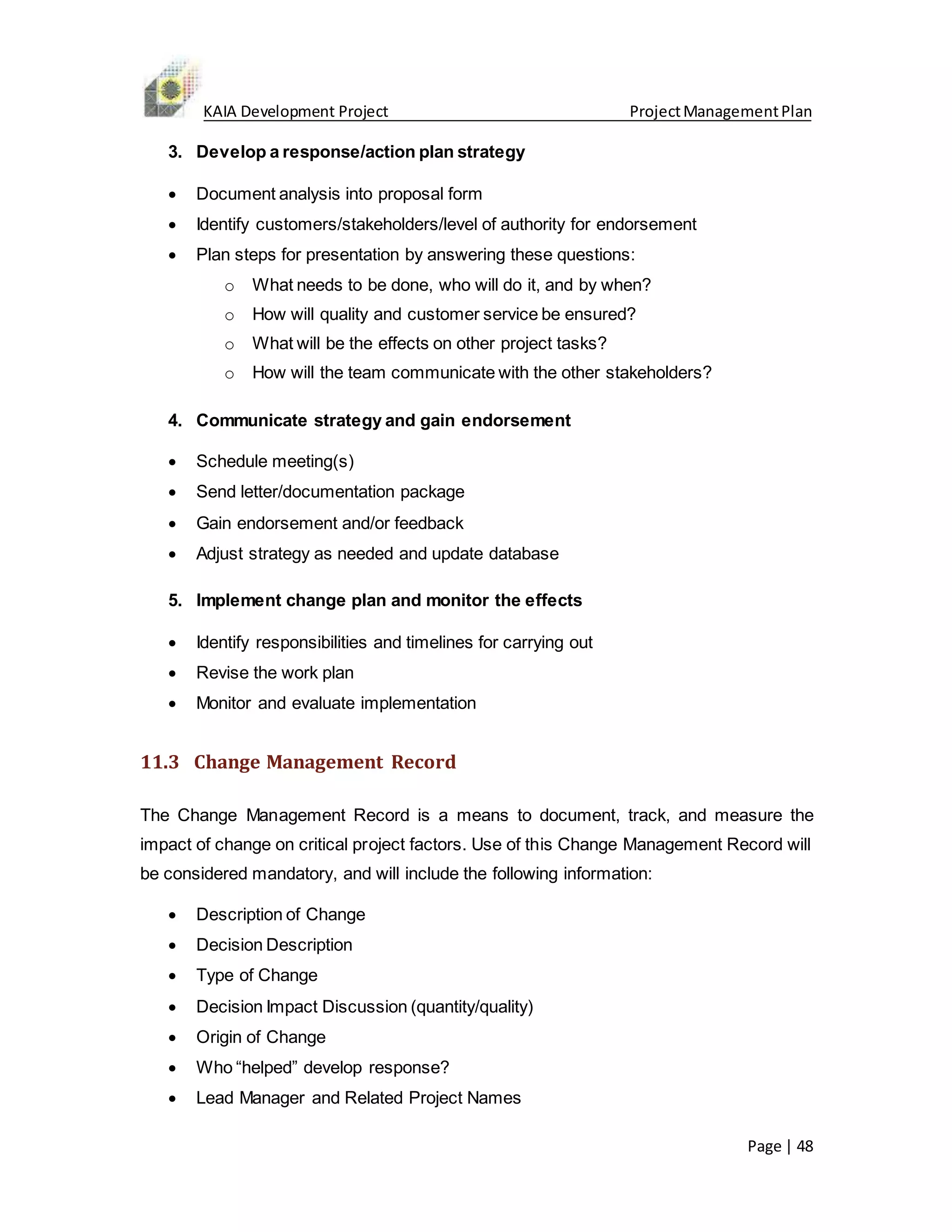 KAIA Project Management Plan[1] | DOCX