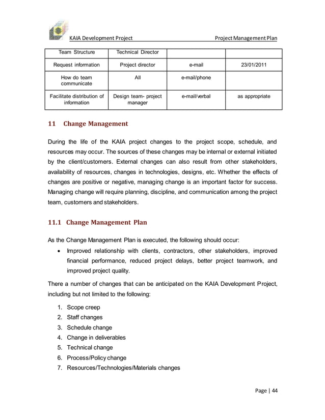 KAIA Project Management Plan[1] | DOCX | Civil Engineering Industry ...