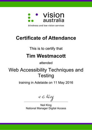 Certificate - Web Accessibility Techniques and Testing | PDF