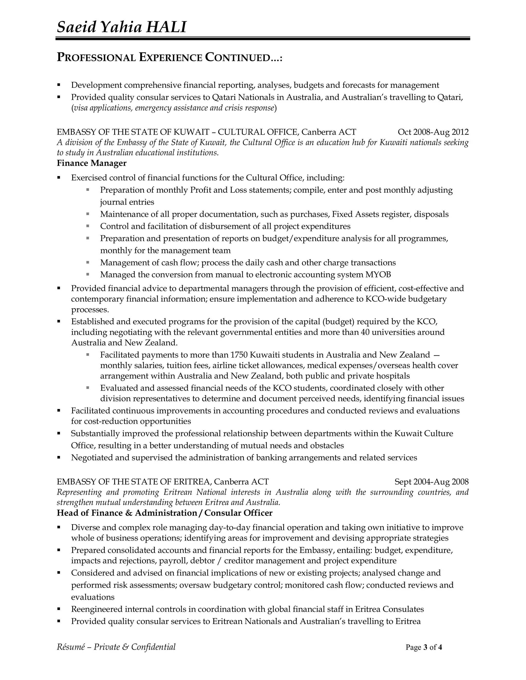 Saeid Hali Resume | PDF | Business Accounting & Finance | Business