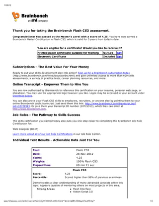 BrainBench - Flash - Results | PDF