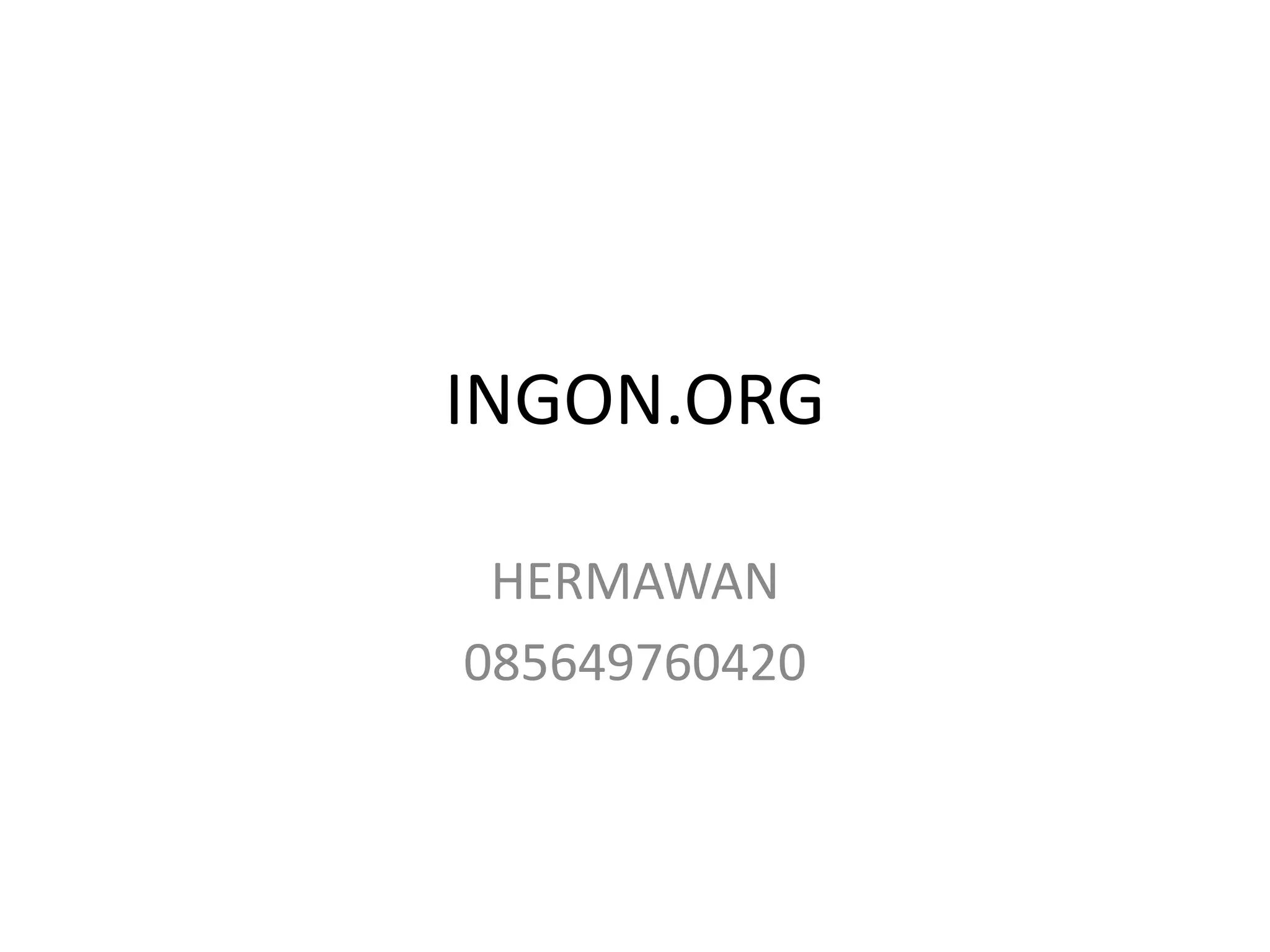 Panduan daftar ingon.org