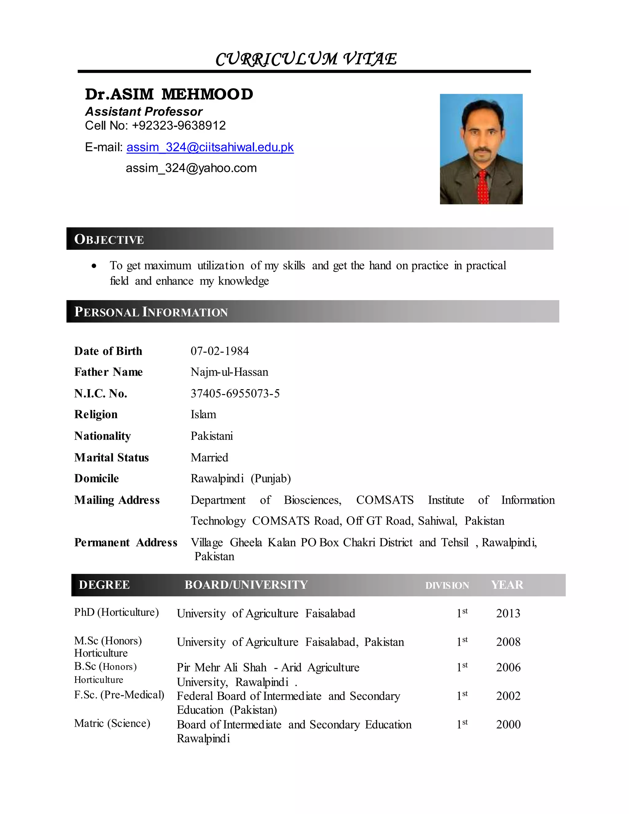 Asim Cv | DOCX