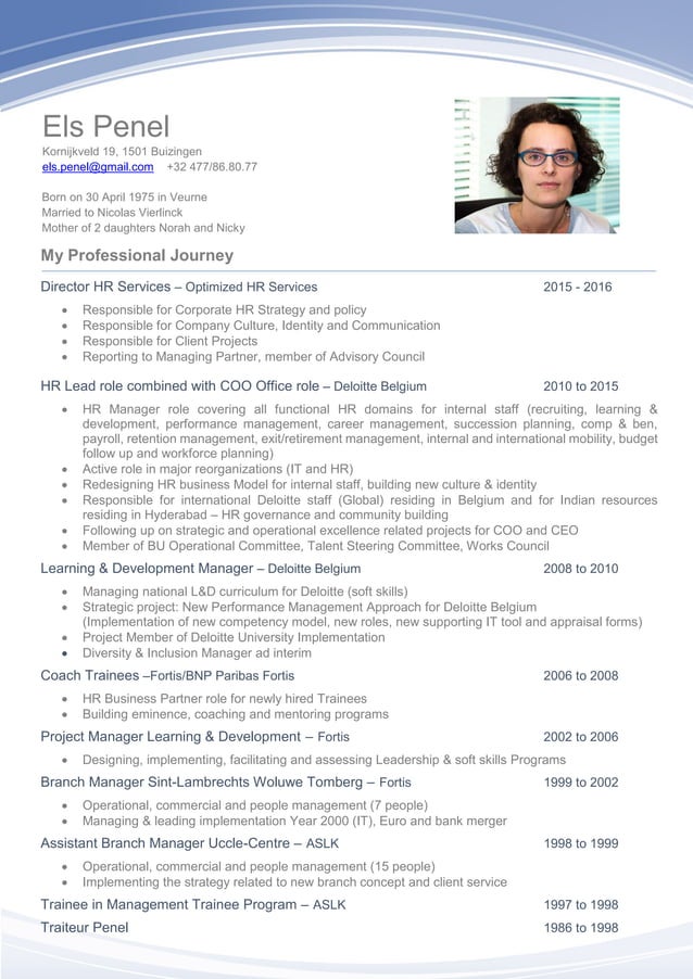 CV Els Penel 2016 August | PDF | Business Administration | Business