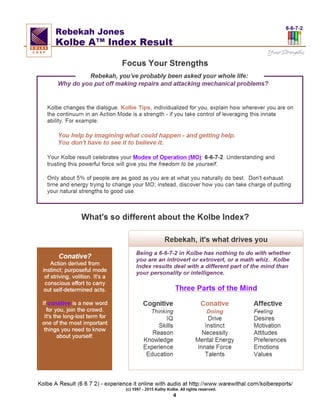 Kolbe A Index Results | PDF