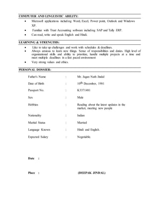 Deepak Jindal_C.V. | PDF